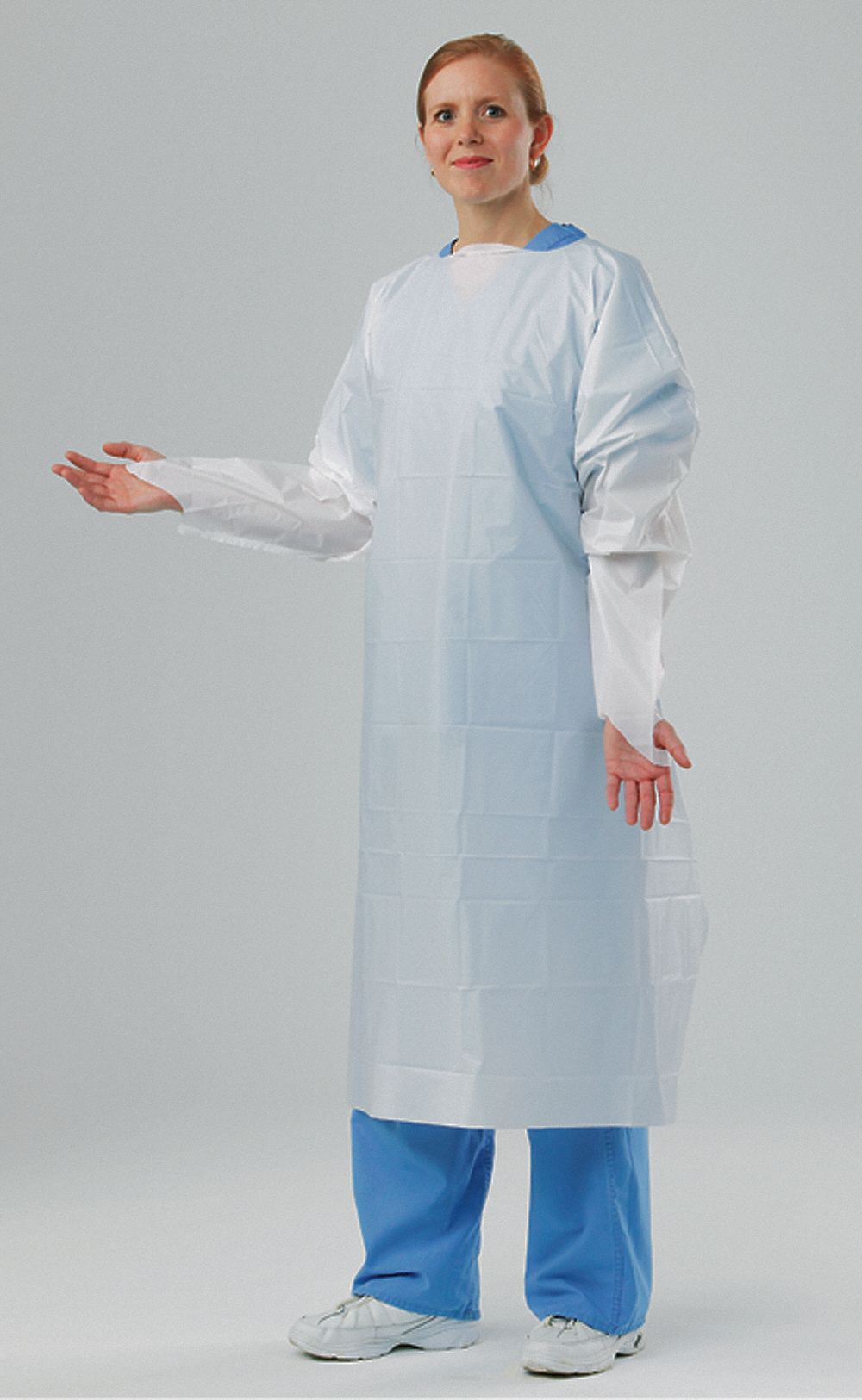POLYCO Embossed Barrier Gown: Open, Thumbloop, Partially Open Back ...