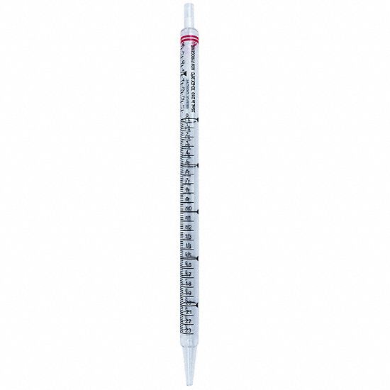 COLE-PARMER, 25 mL Capacity, 0.2 mL Graduation Increments, Serological ...