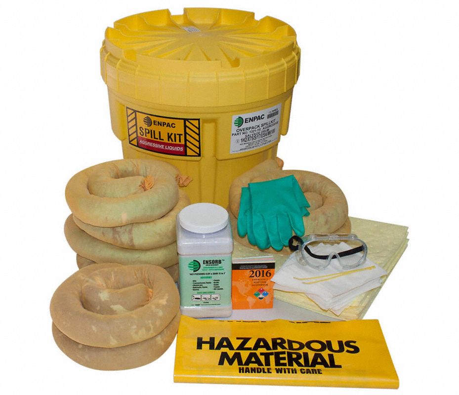 ENPAC Kit para Derrames Absorbe Químicos, Materiales Peligrosos Tambor ...