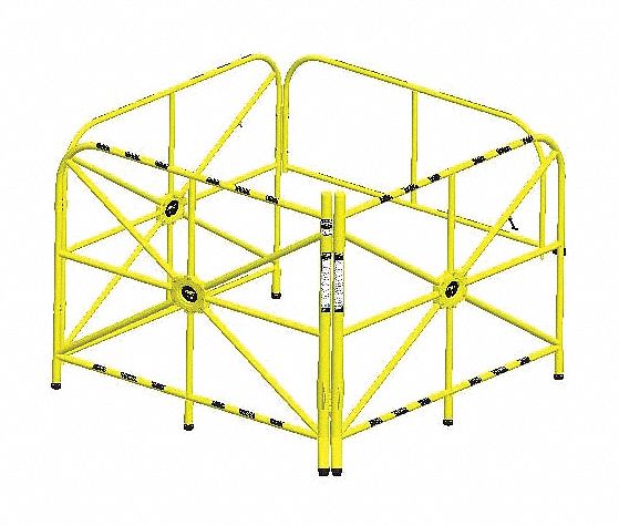 MSA XTIRPA, 5 1/8 ft x 4 1/8 ft x 11 in, Aluminum, Manhole Guard Rail ...