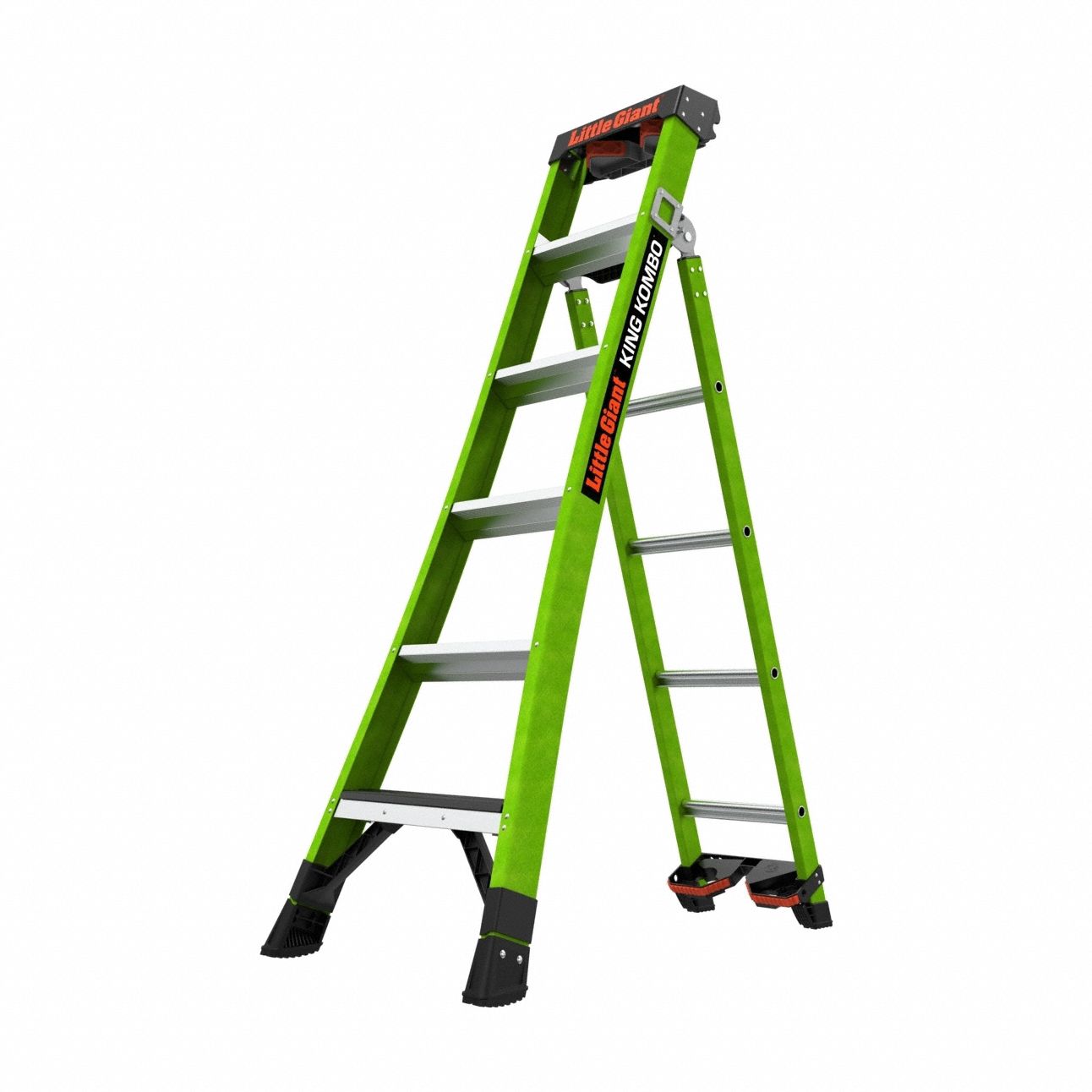 LITTLE GIANT, 3 Configurations, Fiberglass, Combination Ladder - 61LT27 ...