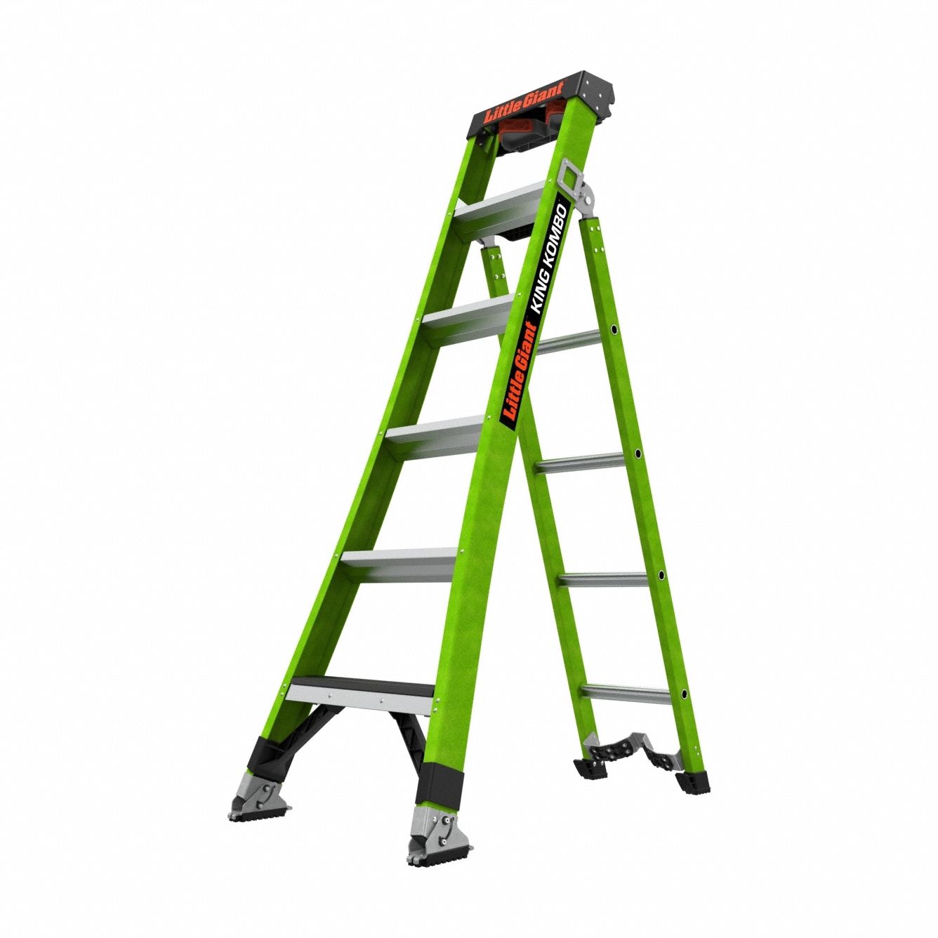 LITTLE GIANT, 3 Configurations, Fiberglass, Combination Ladder - 61LT28 ...