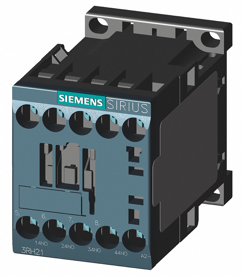 SIEMENS, DIN-Rail & Surface Relay Mounting, 24V DC Coil Volt, IEC ...