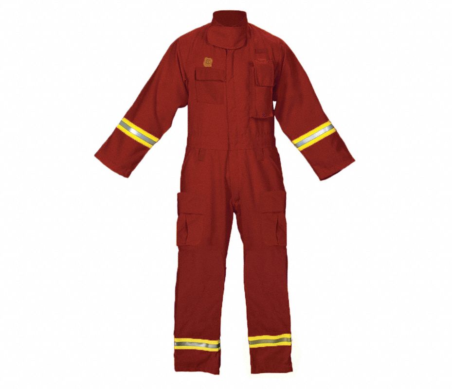 FIRE-DEX Overol d/Protección Antiincnds,Ch,Rojo - Overoles de Rescate y ...