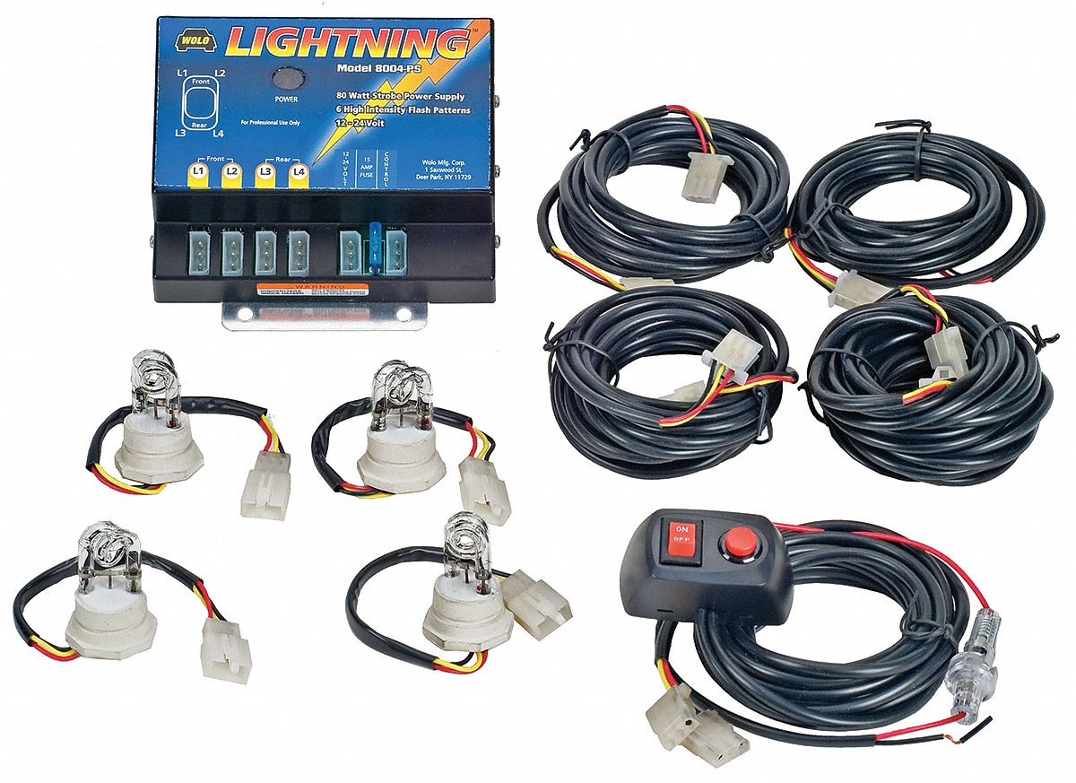 WOLO, 12-24V DC, Strobe System - 623K01|8004-1CCCC - Grainger