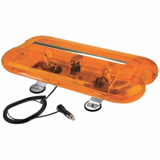 Amber Mini Light Bar, Halogen Lamp Type, Magnetic Mounting, Number of ...