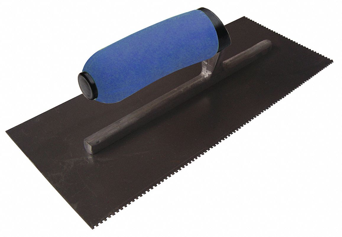 Notched Trowel,2-Sided,11 x 4-1/2 In,SQ - Grainger