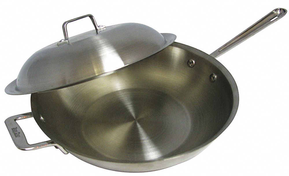 Chefs Pan, 12 in, 3-1/2 Capacity (Qt.), 21-7/10 Overall Length (In ...