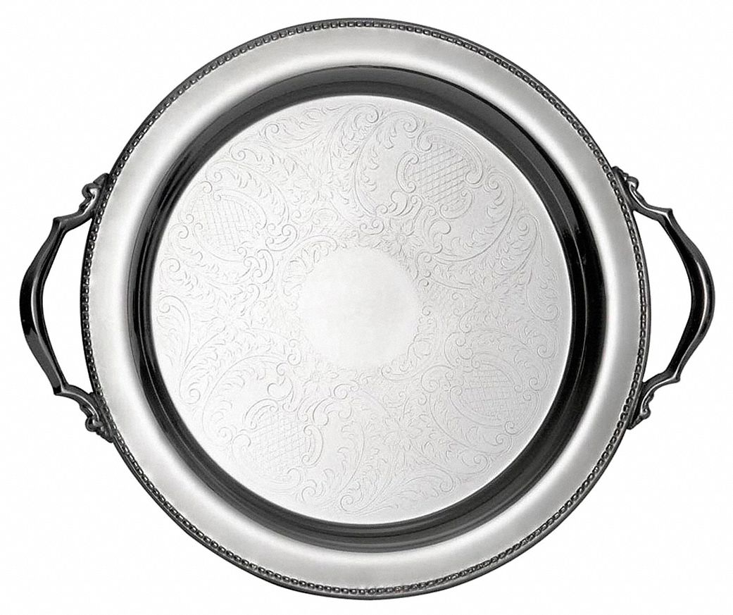 Serving Tray,13 Dia,Stainless Steel - Grainger
