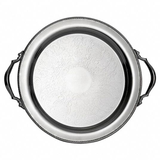 Serving Tray,13 Dia,Stainless Steel - Grainger