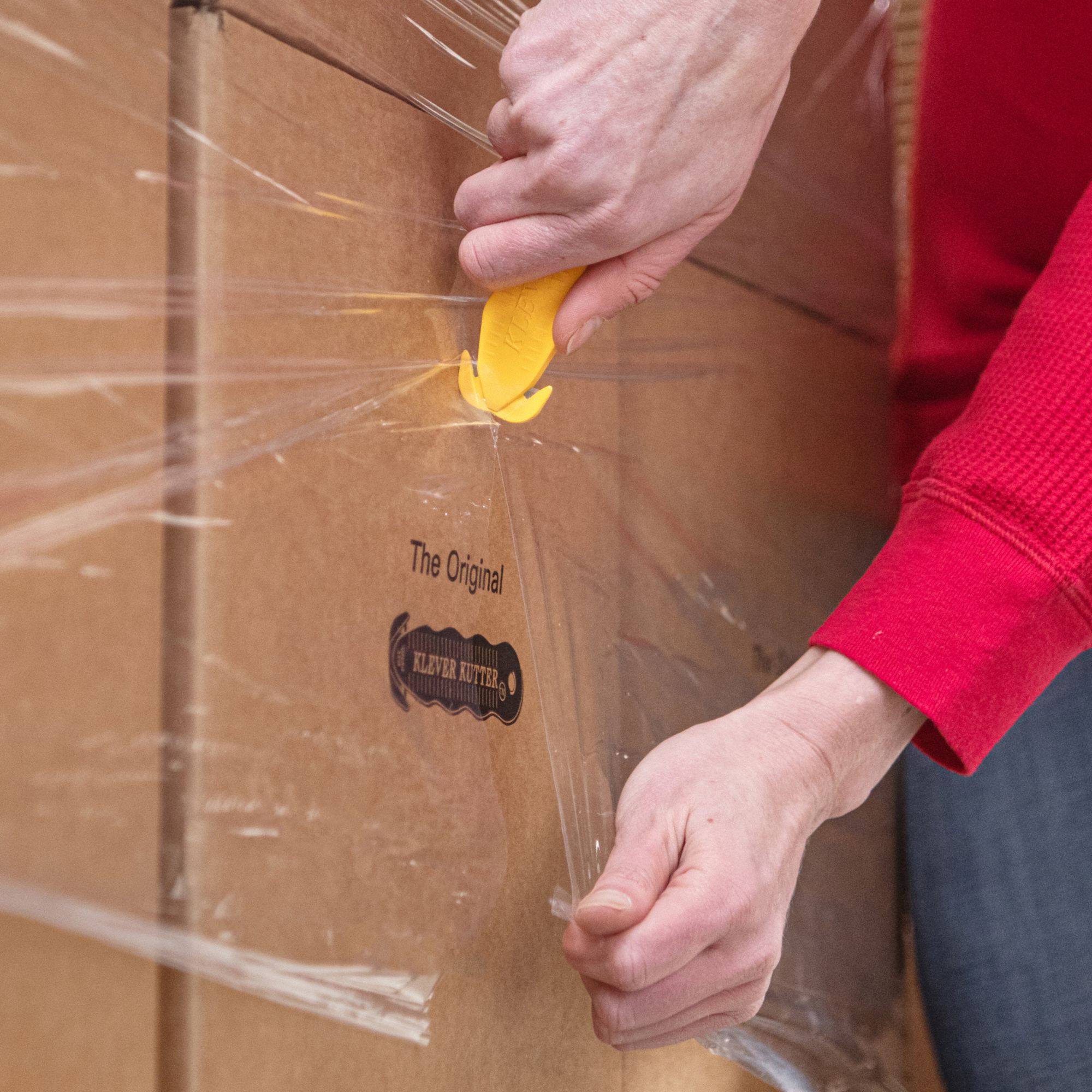 KLEVER Safety Cutter: 4 5/8 in Overall Lg, Contoured Handle, Textured ...