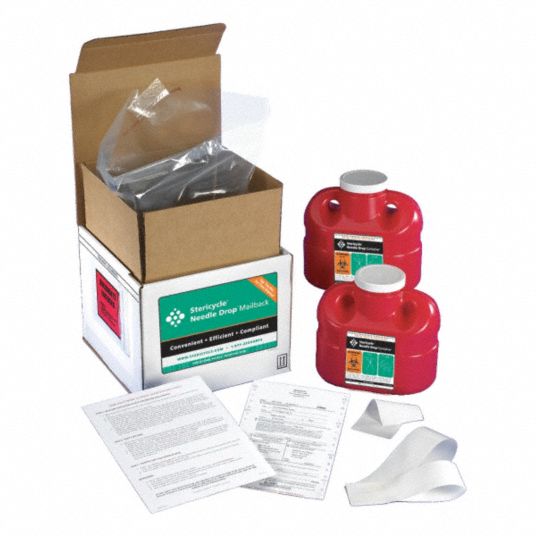 STERICYCLE Sharps Mailback System: 1 gal Capacity, Red (Container ...