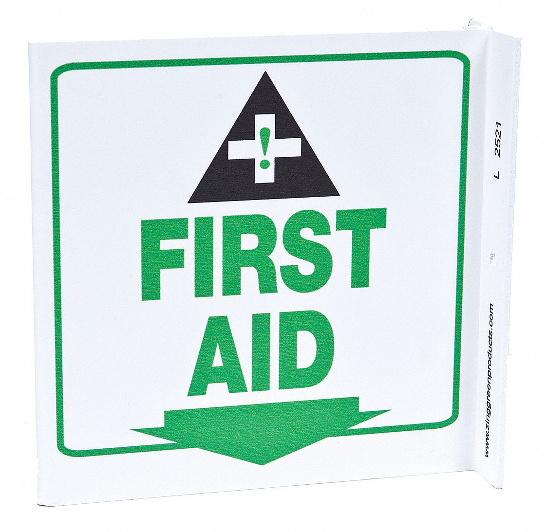 Plastic, First Aid Sign, 7" Width, 7" Height, White, With Mounting ...