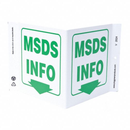 Plastic, Mounting Holes Sign Mounting, MSDS Sign - 13C689|2524 - Grainger