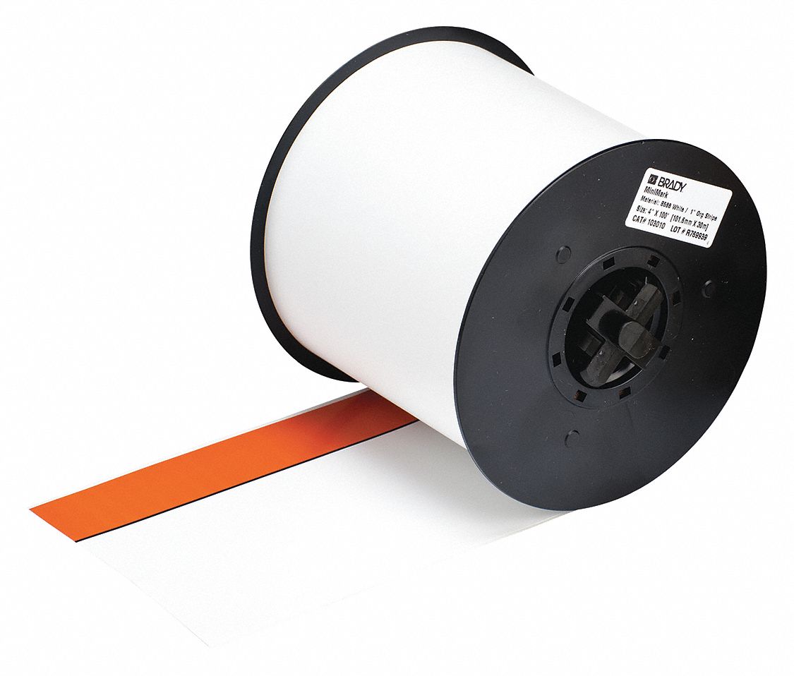 4 in x 100 ft, Vinyl, Continuous Label Roll - 13C779|113222 - Grainger