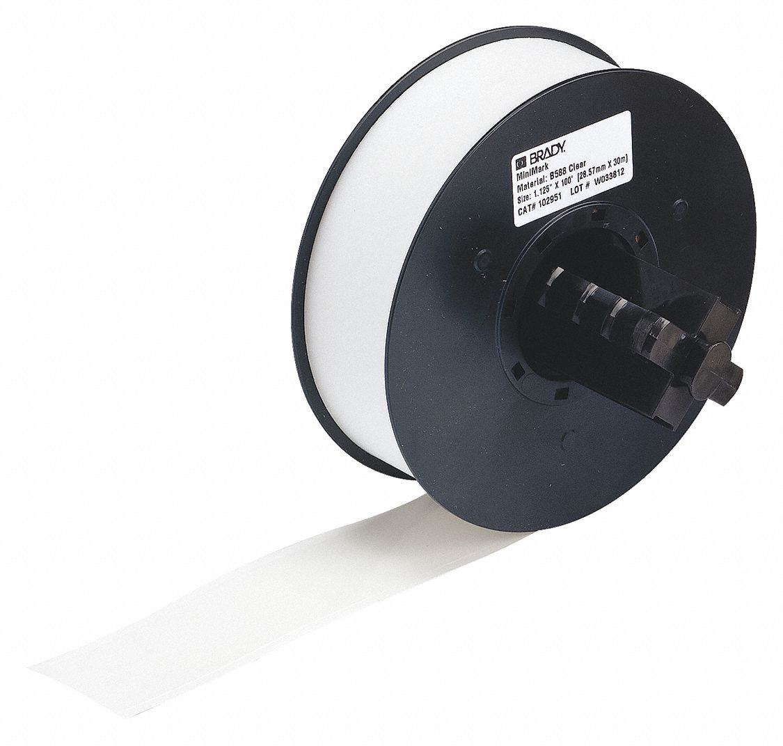 1 1/8 in x 100 ft, Vinyl, Continuous Label Roll - 13C807|113189 - Grainger