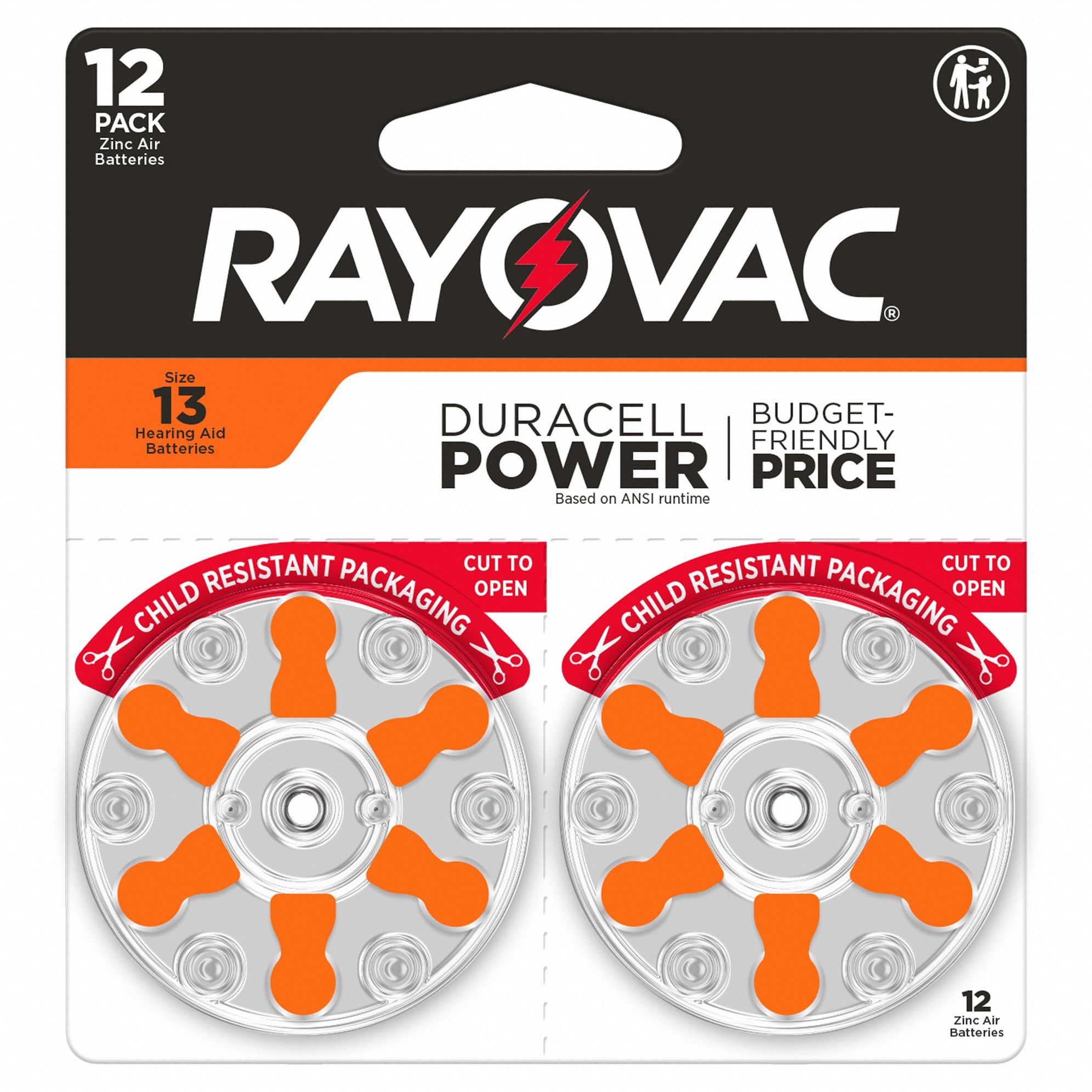 RAYOVAC, 13 Battery Size, Zinc Air, Hearing Aid Batteries - 819YJ9|13CR ...