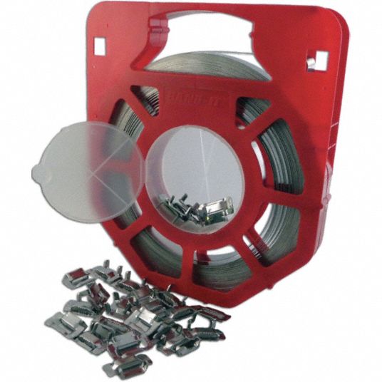 BAND-IT Stainless Steel Band And Buckle Kit, 202 Stainless Steel ...