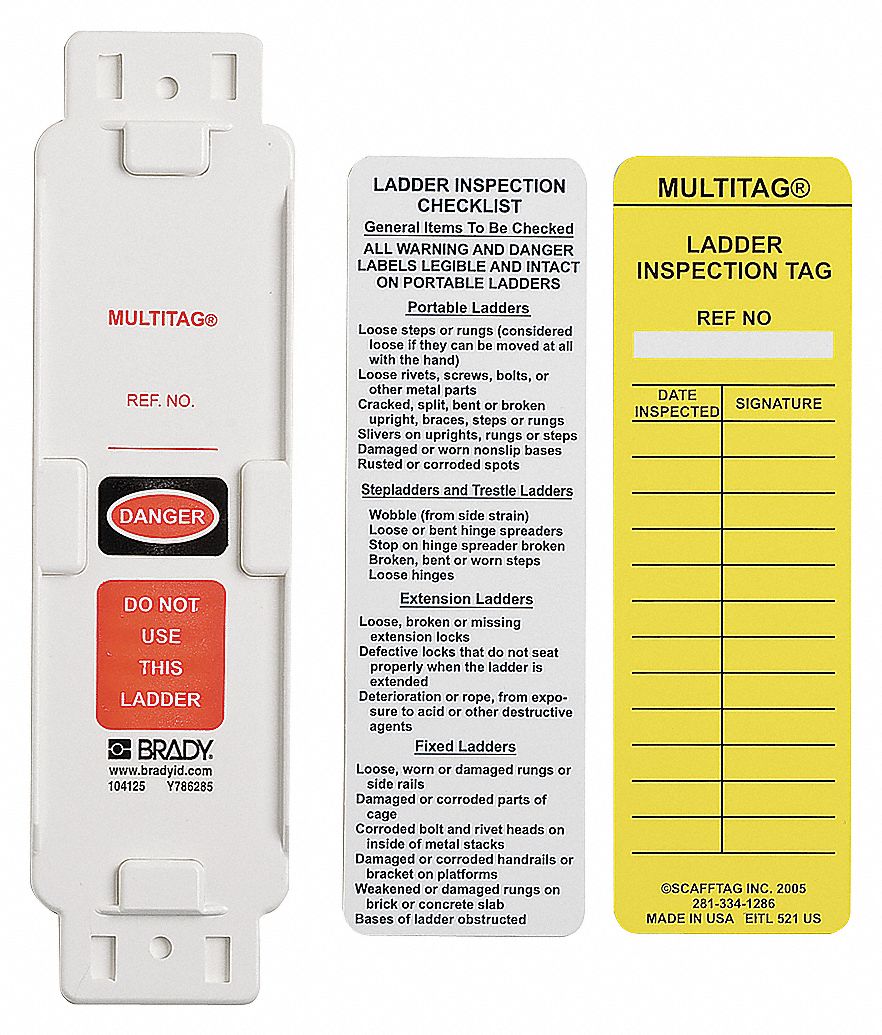 BRADY LADDERTAG 10HOLDRS/10 INSRTS/1 PEN - Inspection Tags - BDY104127 ...