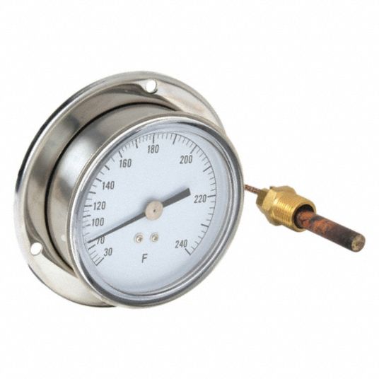 30° to 240°F, 3.5 in Dial Dia, Analog Panel Mount Thermometer - 13G230 ...