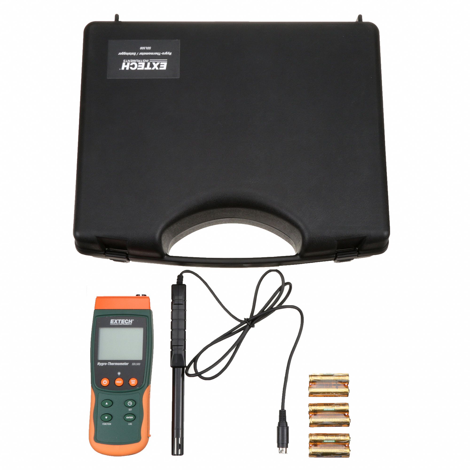 EXTECH Temperature Humidity Meter: Cabled, Data Logging, 5% to 95% ...