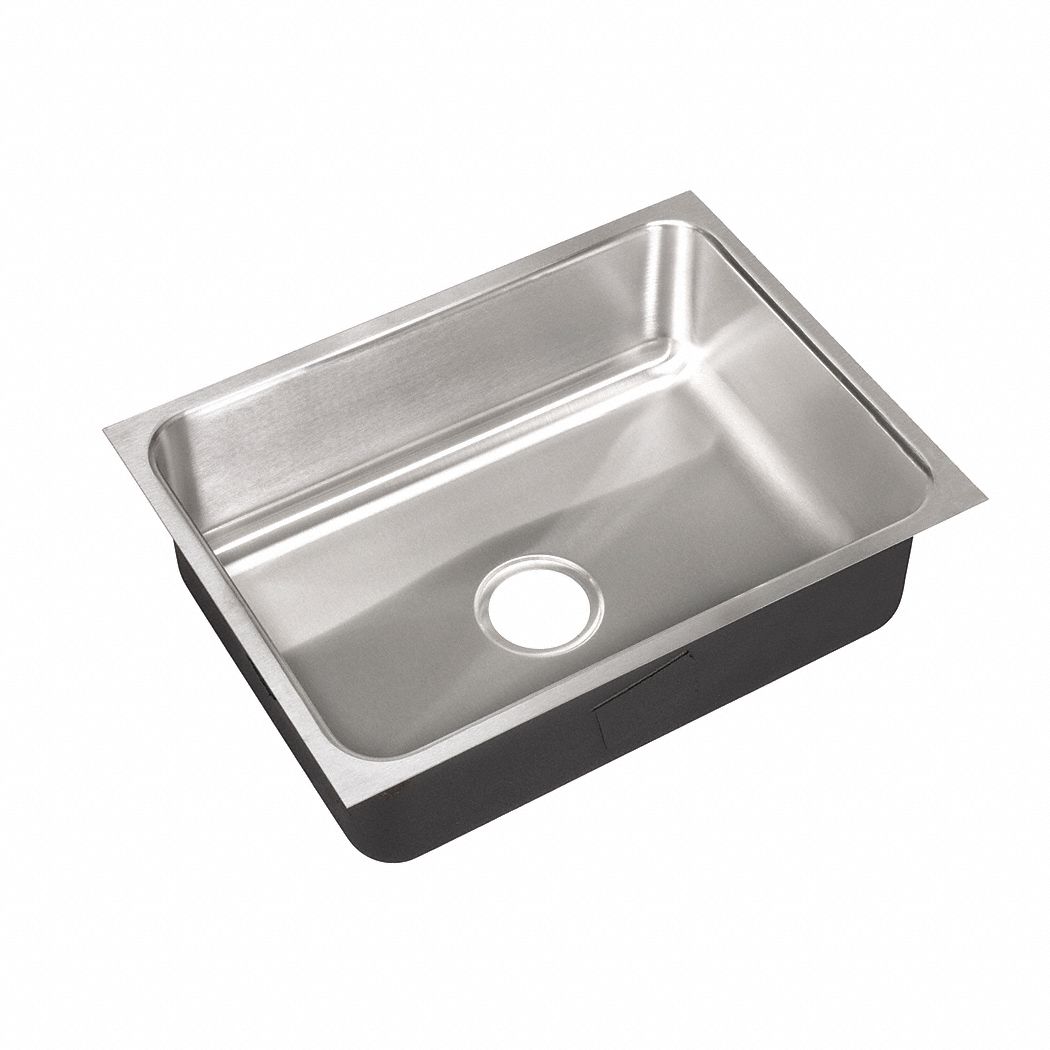 JUST MANUFACTURING, 23 1/2 in Overall Lg, 18 1/4 in Overall Wd, Sink ...