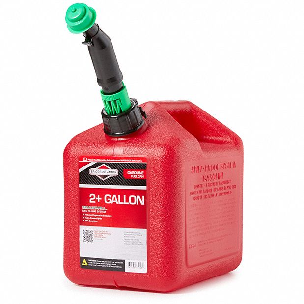 BRIGGS & STRATTON Gas Can, 2 Gal., Red, Self Vent, Poly - 13K587|85023G ...