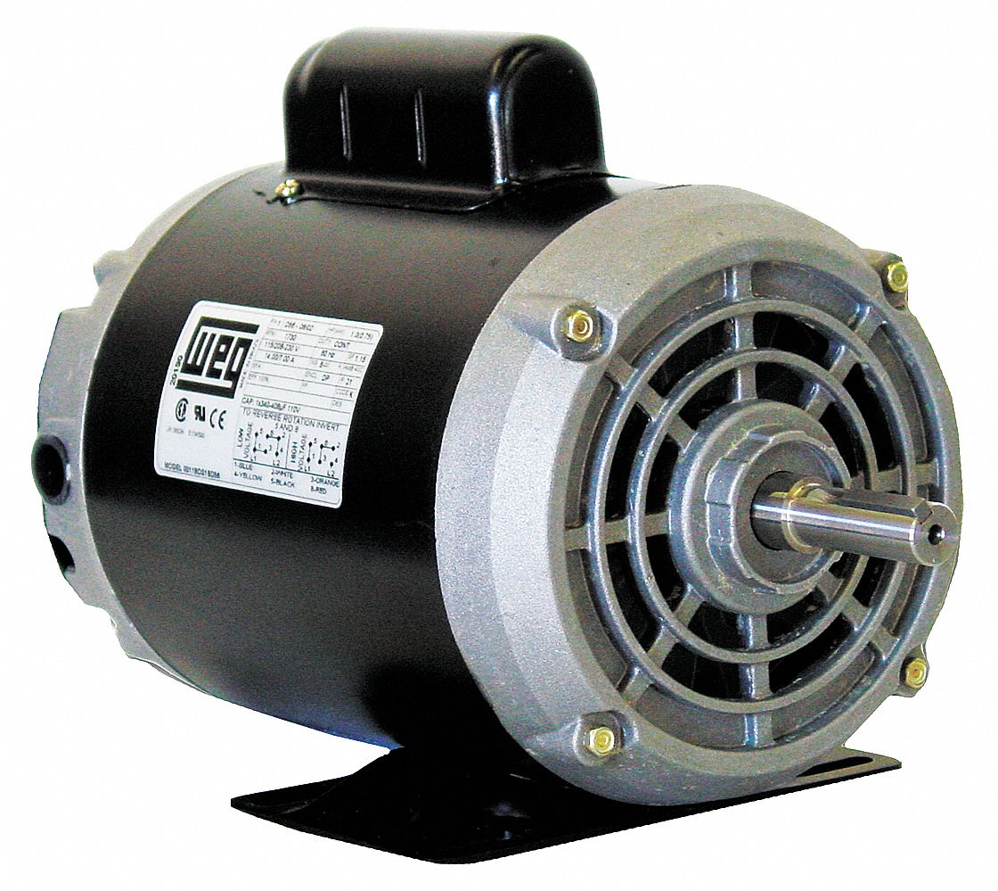 Commercial Duty Air Compressor Motor, 1 HP, Capacitor-Start, Nameplate ...