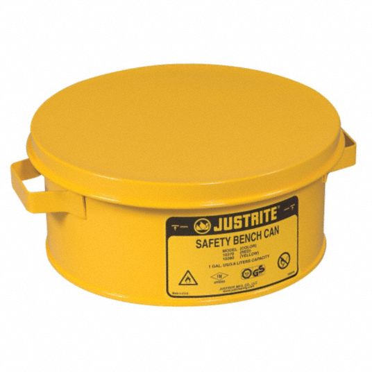 JUSTRITE, 1 gal Capacity, Powder Coated Steel, Bench Can - 13M362|10385 ...