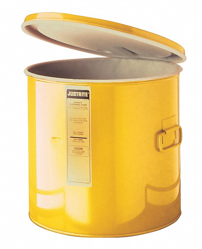 JUSTRITE, 5 gal Capacity, Yellow, Dip Tank - 13M395|27616 - Grainger