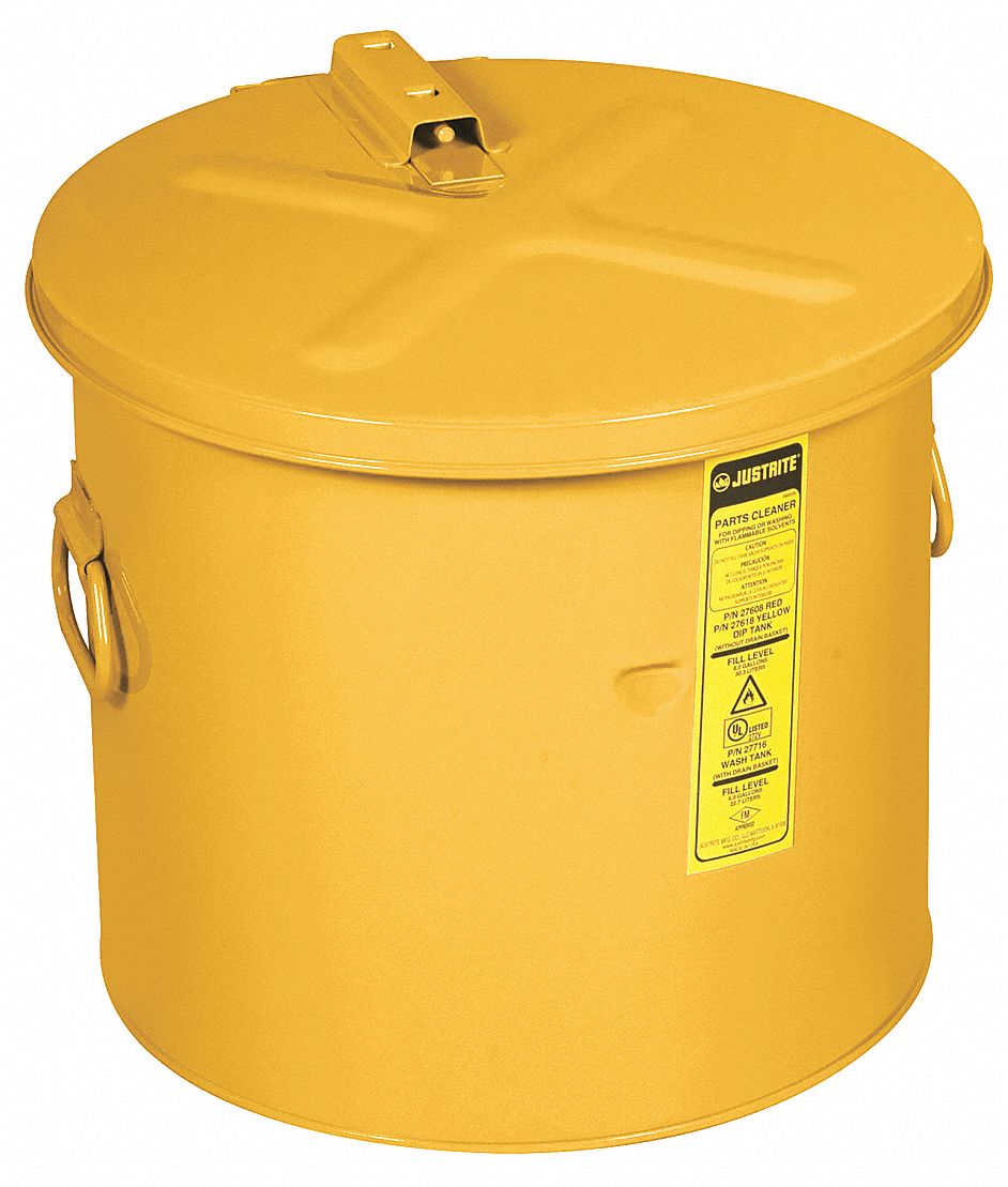 JUSTRITE, 8 gal Capacity, Yellow, Dip Tank - 13M396|27618 - Grainger