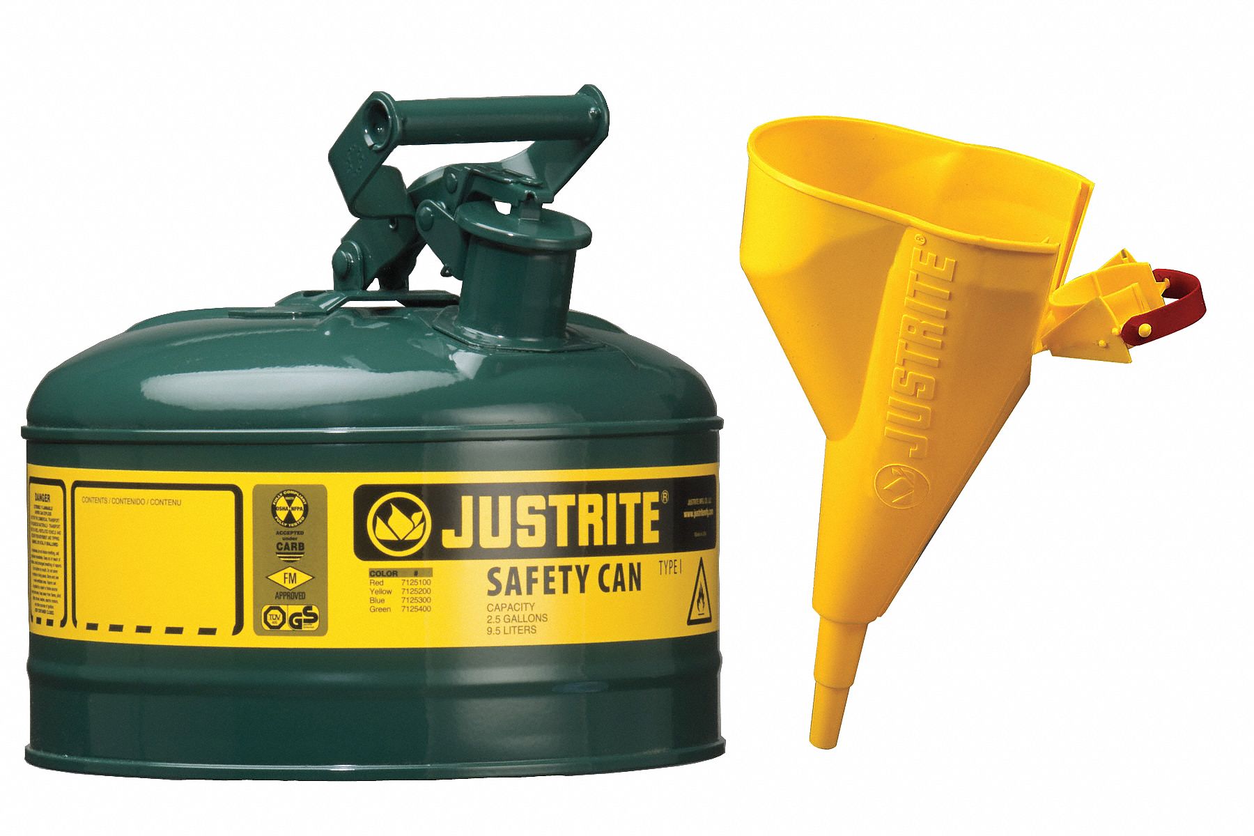 JUSTRITE, For Use With Oil, 1 gal Capacity, Type I Safety Can - 13M458 ...