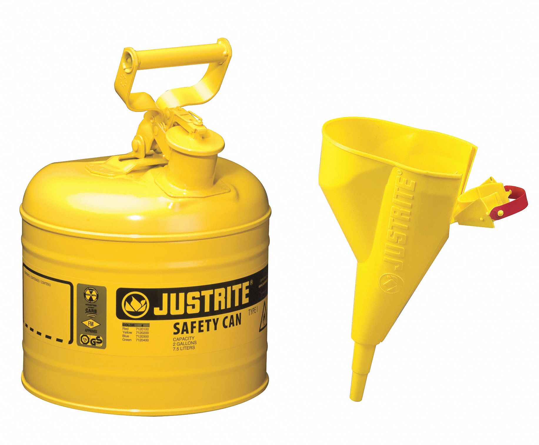 JUSTRITE, For Use With Diesel, 2 gal Capacity, Type I Safety Can ...