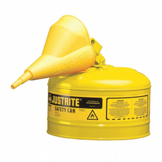 JUSTRITE, For Use With Diesel, 2 1/2 gal Capacity, Type I Safety Can ...