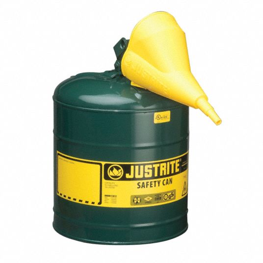 JUSTRITE, For Use With Oil, 5 gal Capacity, Type I Safety Can - 13M480 ...