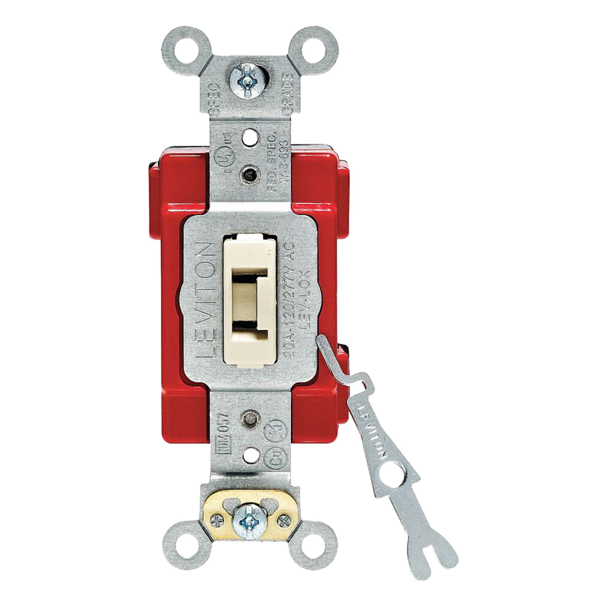 Wall Swtch,1-Pol,120/277V,20A,Ivr,Lockng - Grainger