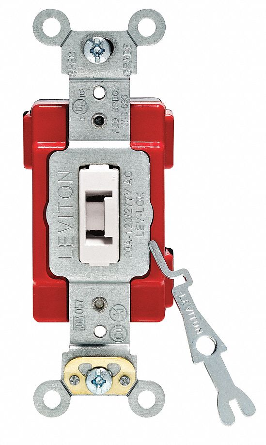 Wall Switch, 1-Pole, Maintained, Locking Toggle - Grainger