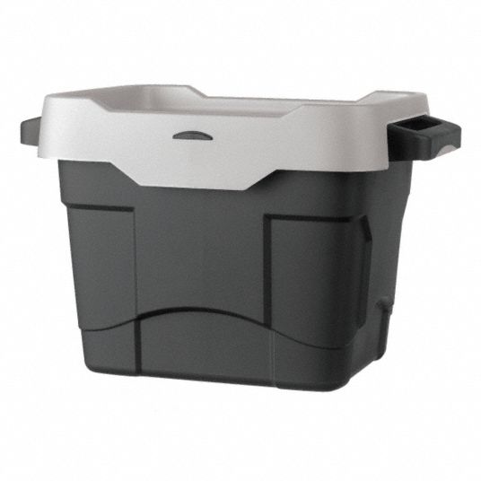 Storage Tote, Color Black/Gray, Outside Height 13 1/2 in, Outside ...