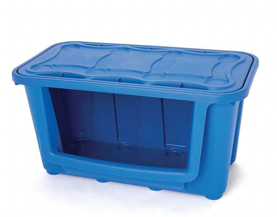Stacking Bin, Blue, 15 5/8 inH x 30 inL x 17 inW, 1EA - Grainger