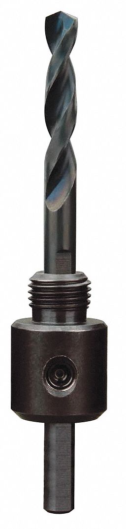 MILWAUKEE Hole Saw Arbor: Std, 1/2"-20 Thread Size, Round Arbor Shank ...