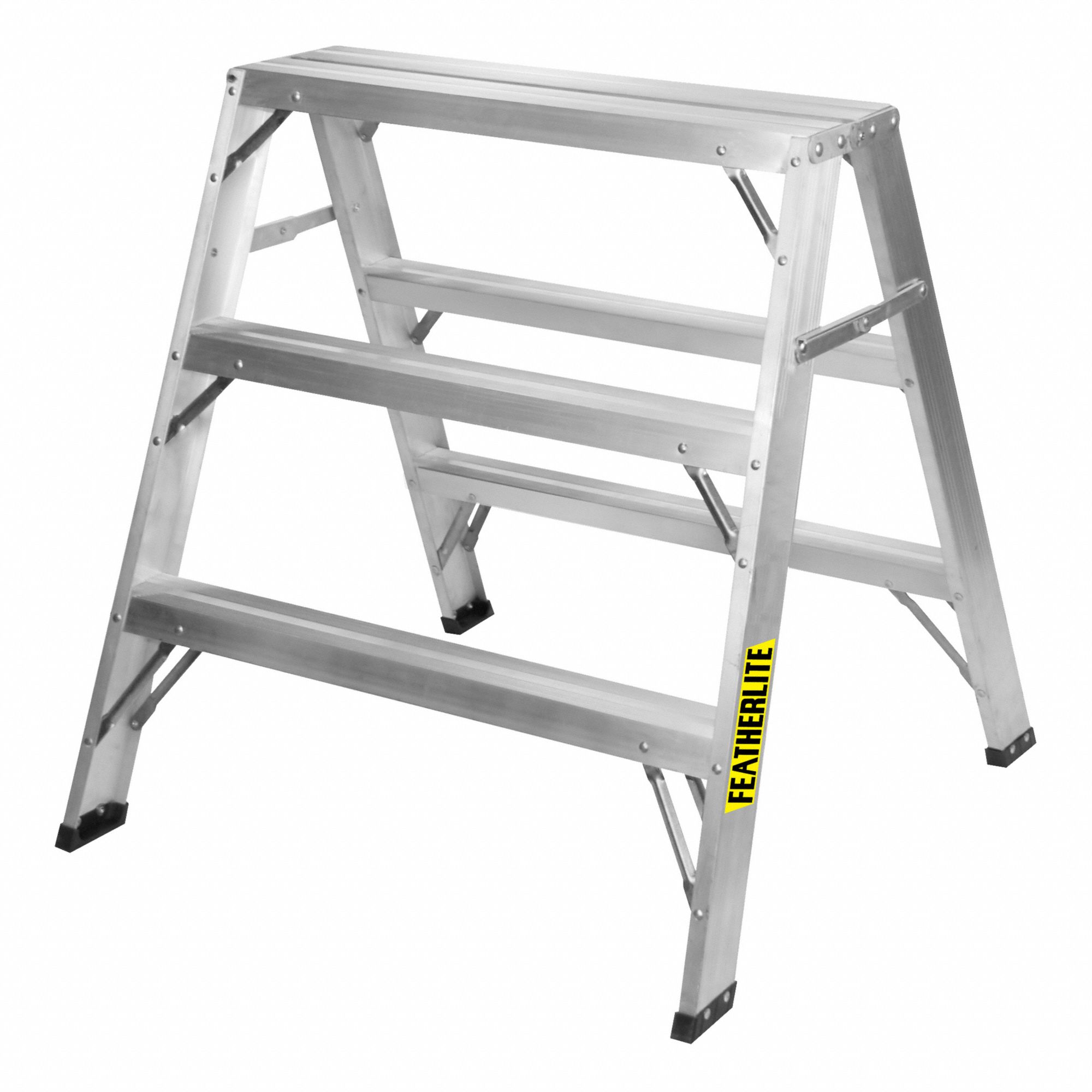 FEATHERLITE STEP STOOL, 3 STEPS, 3.1 FT OVERALL H, 300 LB LOAD CAPACITY ...