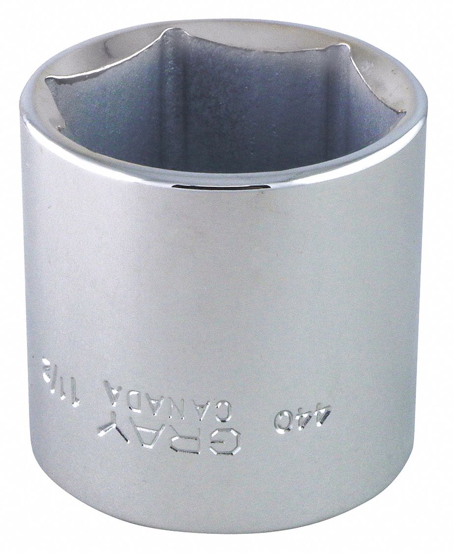 GRAY TOOLS SOCKET 1-1/2INX1/2IN DR 6 PT REG CH - Sockets - GRT440 | 440 ...