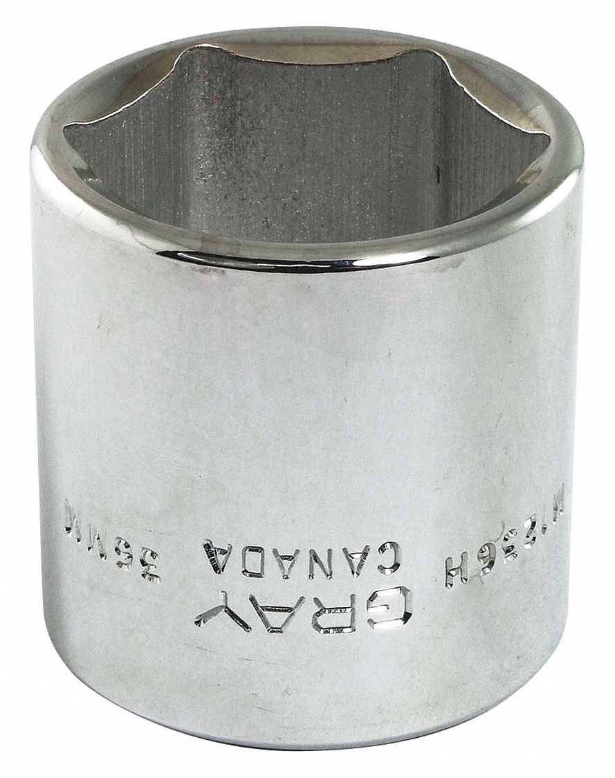 GRAY TOOLS SOCKET 36MMX1/2IN DR 6 PT 38MM OAL - Sockets - GRTM1236H ...