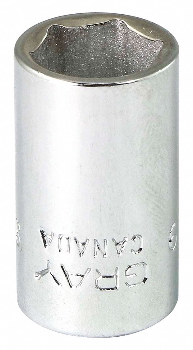GRAY TOOLS SOCKET 9MM X1/4IN DR 6 PT 22MM OAL - 4114 - GRTM609 | M609 ...