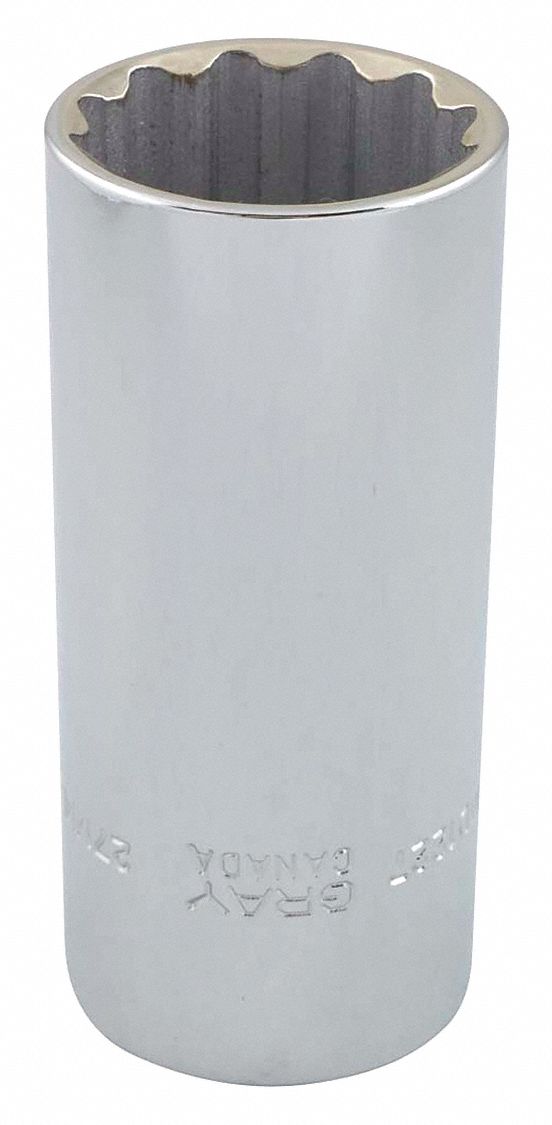 GRAY TOOLS SOCKET 27MMX1/2IN DR 12 PT DP CHROM - Sockets - GRTMD1227 ...