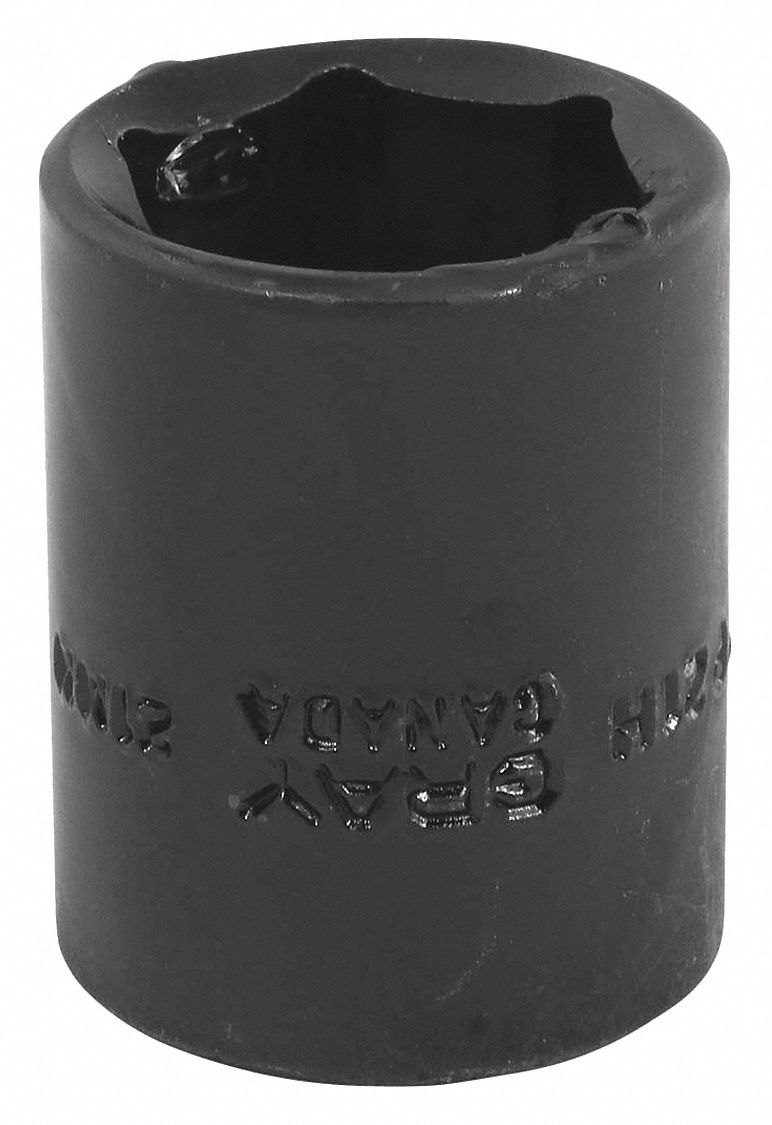 GRAY TOOLS IMPACT SOCKET, 6 POINT, STANDARD SOCKET, 21 MM X 1/2 IN ...