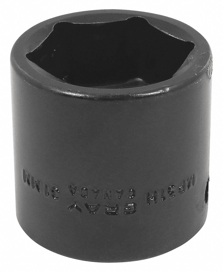 GRAY TOOLS IMPACT SOCKET, 6 POINT, STANDARD SOCKET, 31 MM X 1/2 IN ...