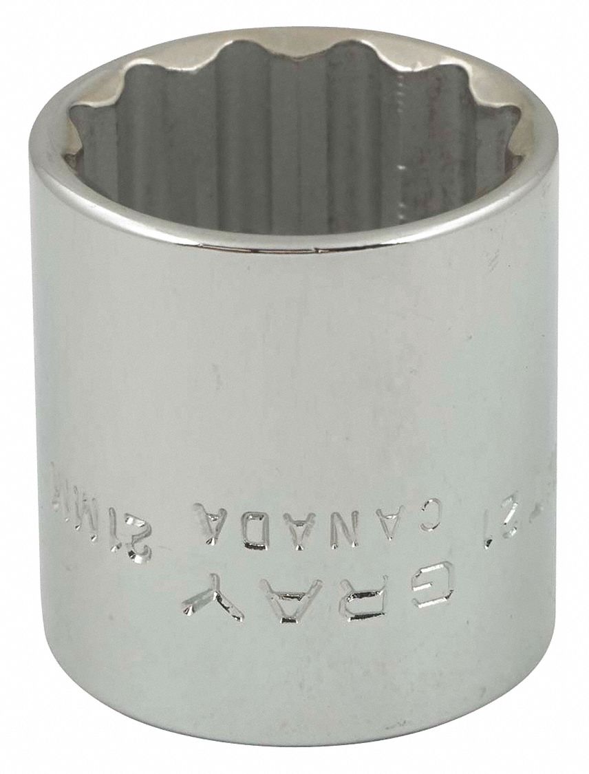 GRAY TOOLS SOCKET 21MMX3/8IN DR 12 PT REG CHRO - Sockets - GRTMT21 ...