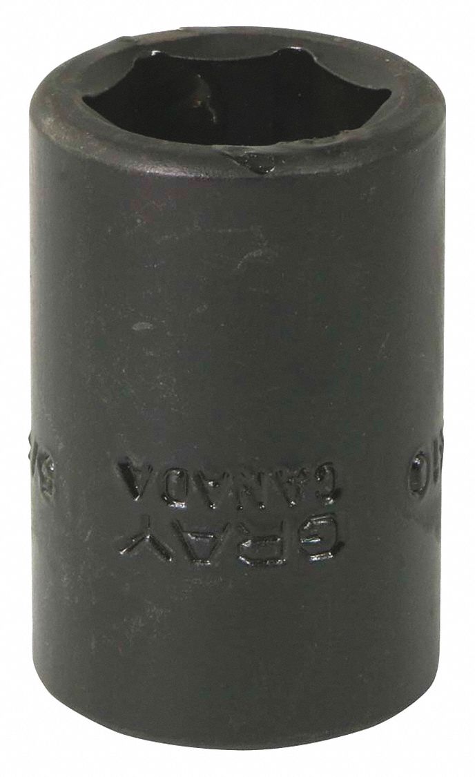 GRAY TOOLS IMPACT SOCKET, 6 POINT, STANDARD, 5/8 X 1/2 IN DRIVE ...