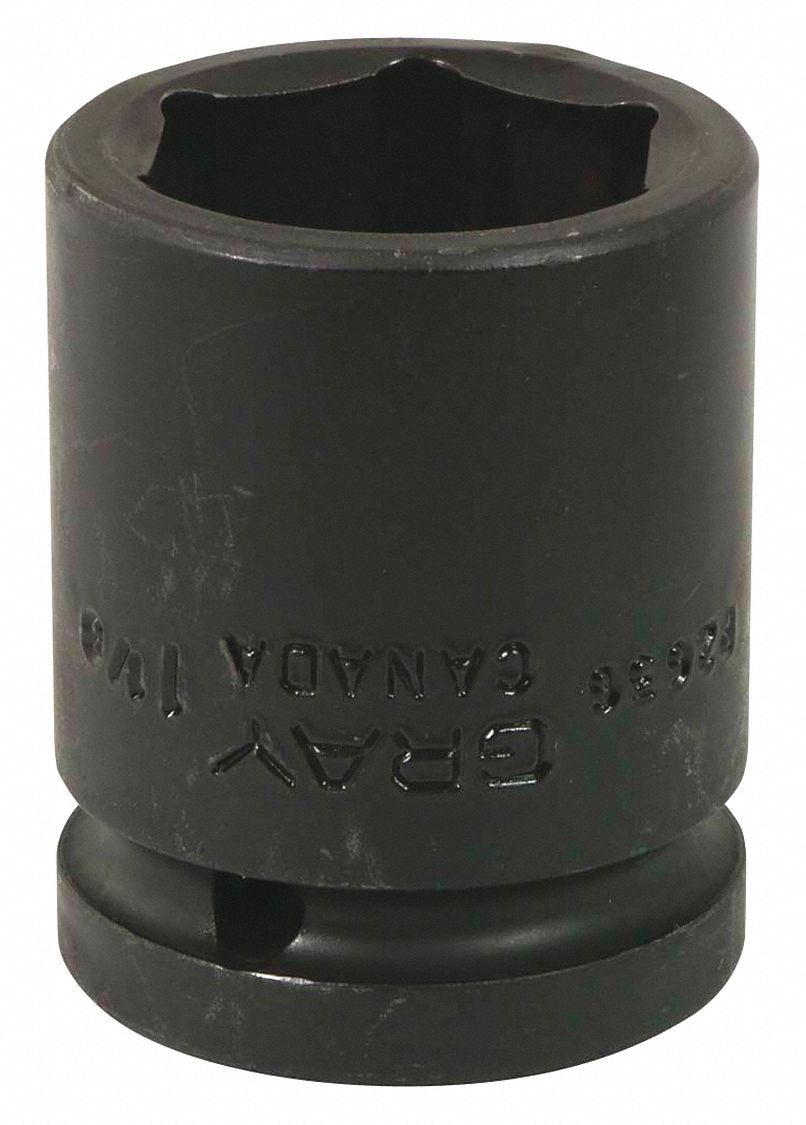 GRAY TOOLS IMPACT SOCKET, 6 POINT, STANDARD, 1 1/8 X 3/4 IN DRIVE ...